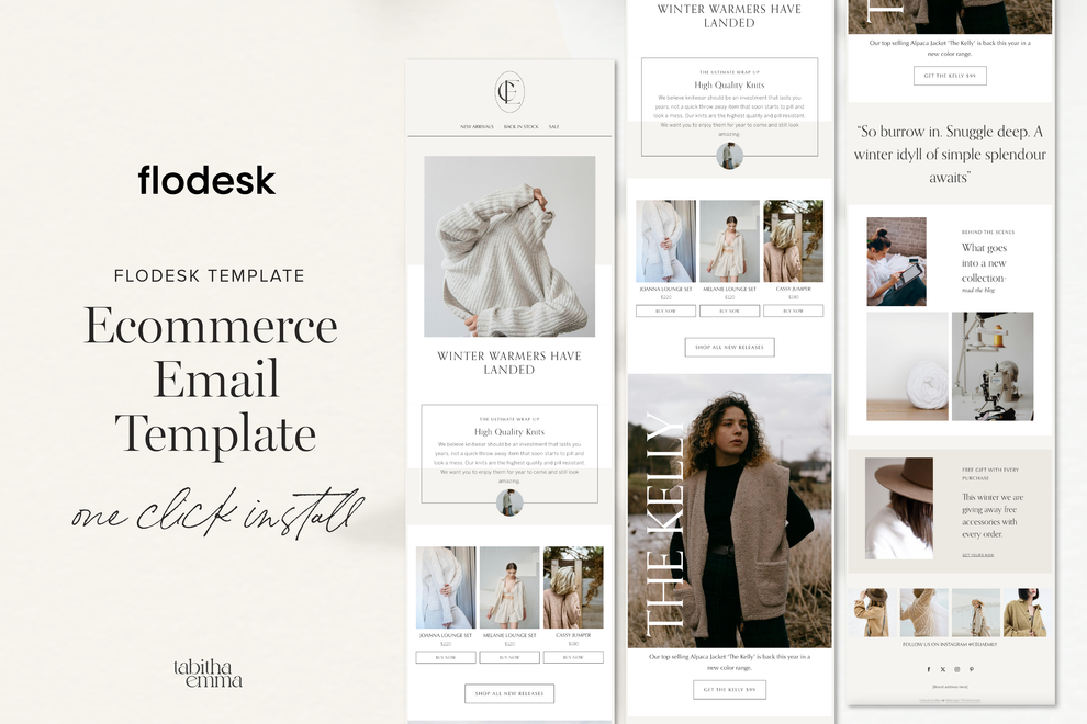 Flodesk Email E-Commerce Marketing Newsletter Template – Tabitha Emma