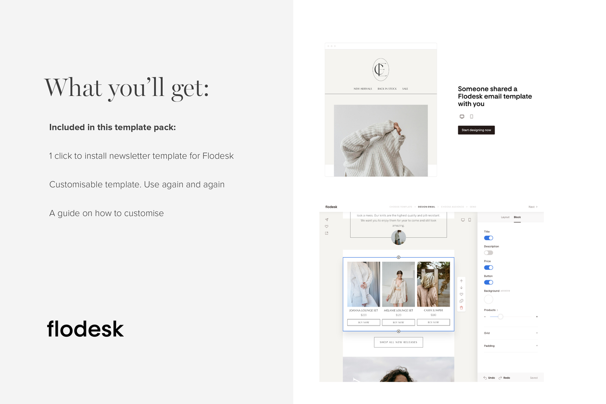 Flodesk Email E-Commerce Marketing Newsletter Template – Tabitha Emma