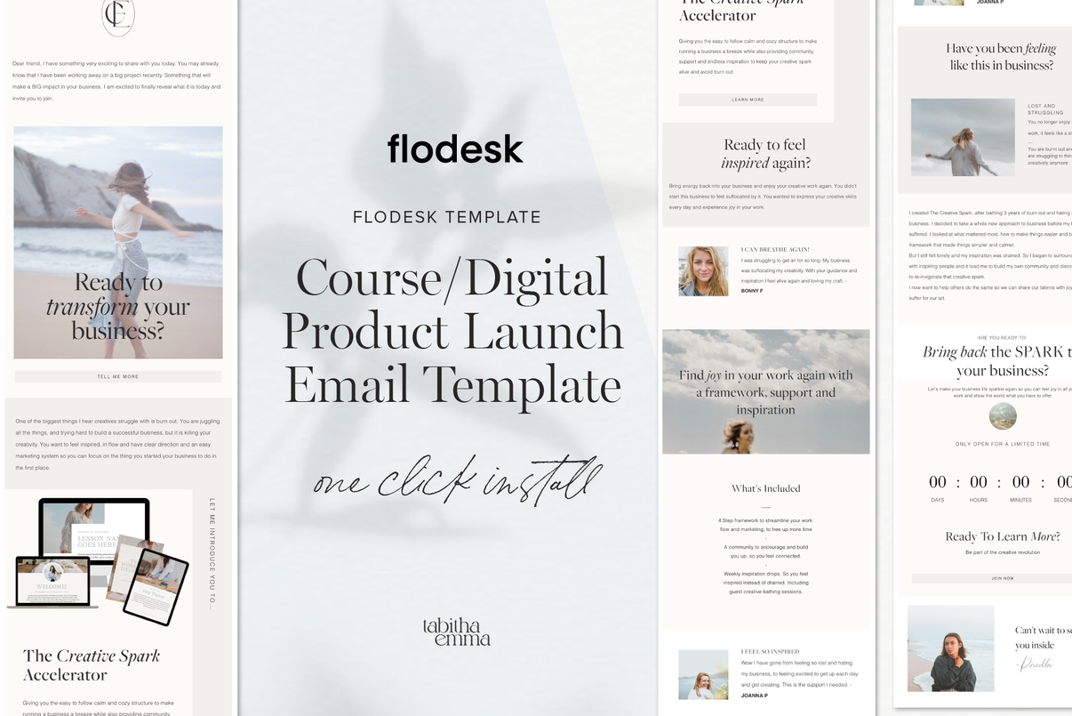 Flodesk Digital Product Course Launch Email Template – Tabitha Emma