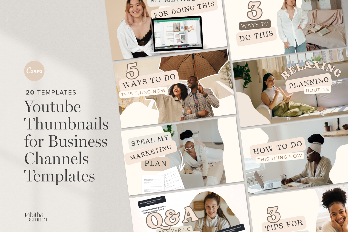 Youtube Thumbnail Canva Template for Business and Coaches Channels – Tabitha Emma